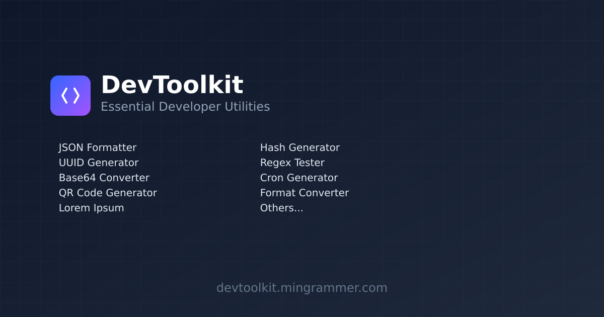 DevToolKit - Essential Developer Utilities & Tools
